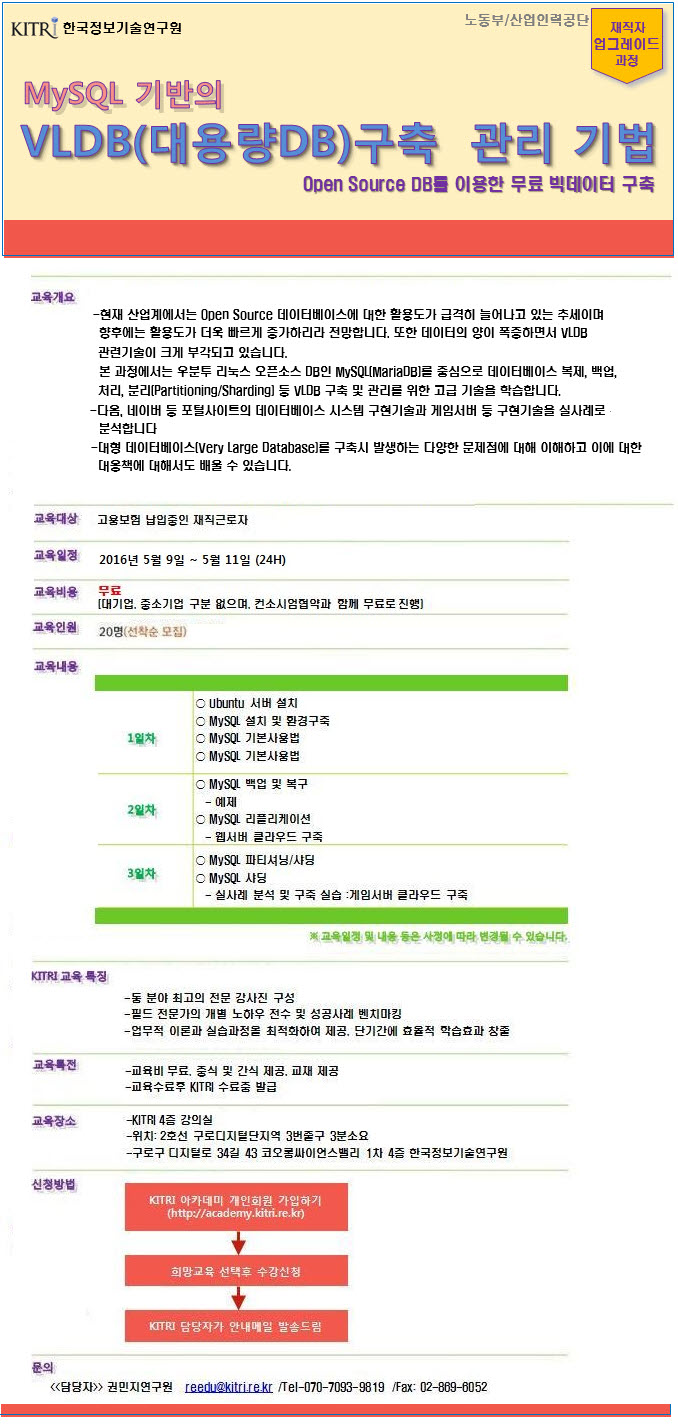 MySQL 기반의 VLDB 시스템 구축/관리